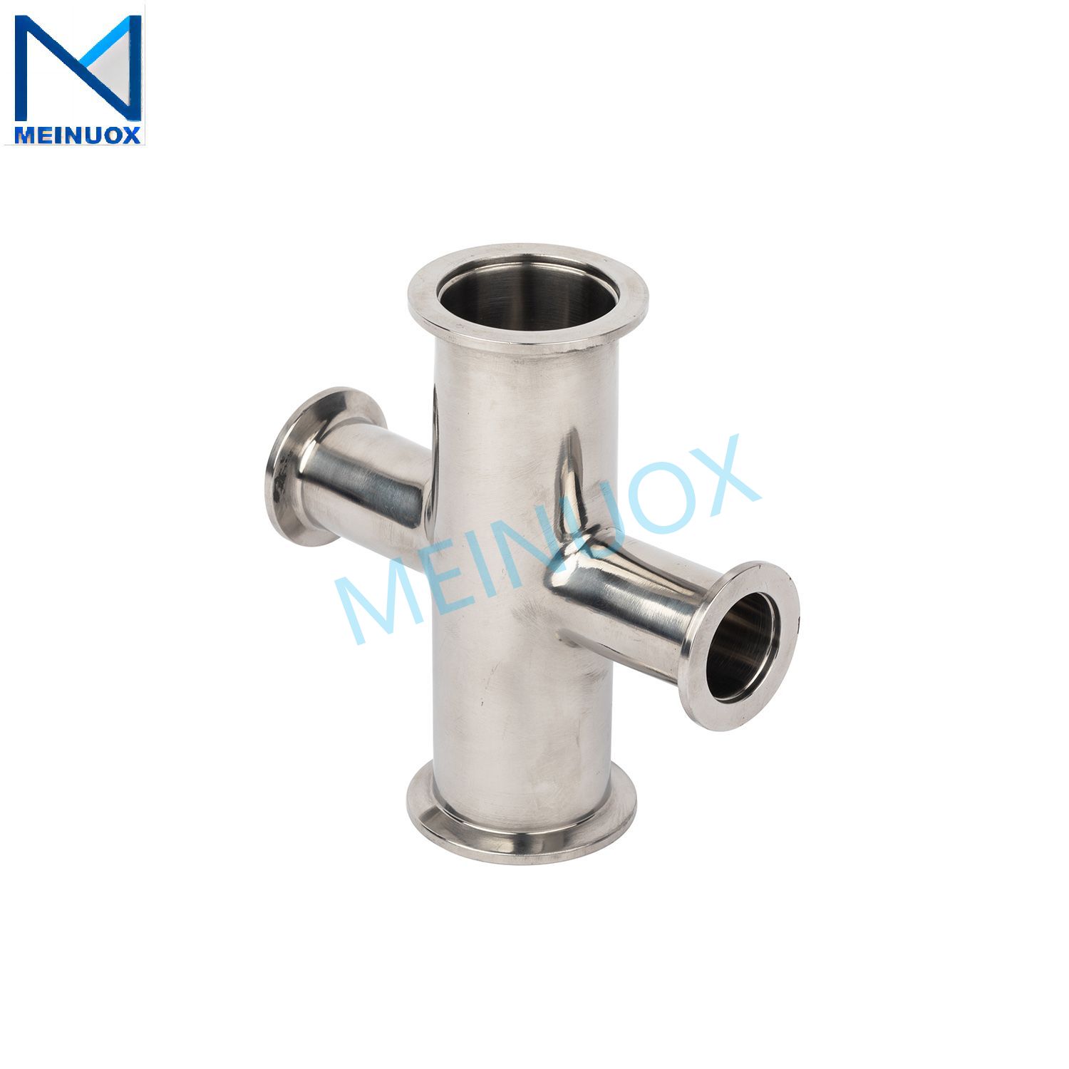 Sanitary Stainless Steel reducing cross with clamp ends, acuum KF 4 Way ...